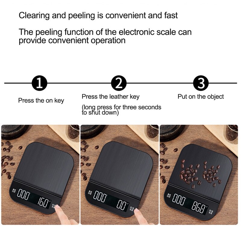 Practical Black Basic Coffee Scale, Smart Digital ... – Vicedeal