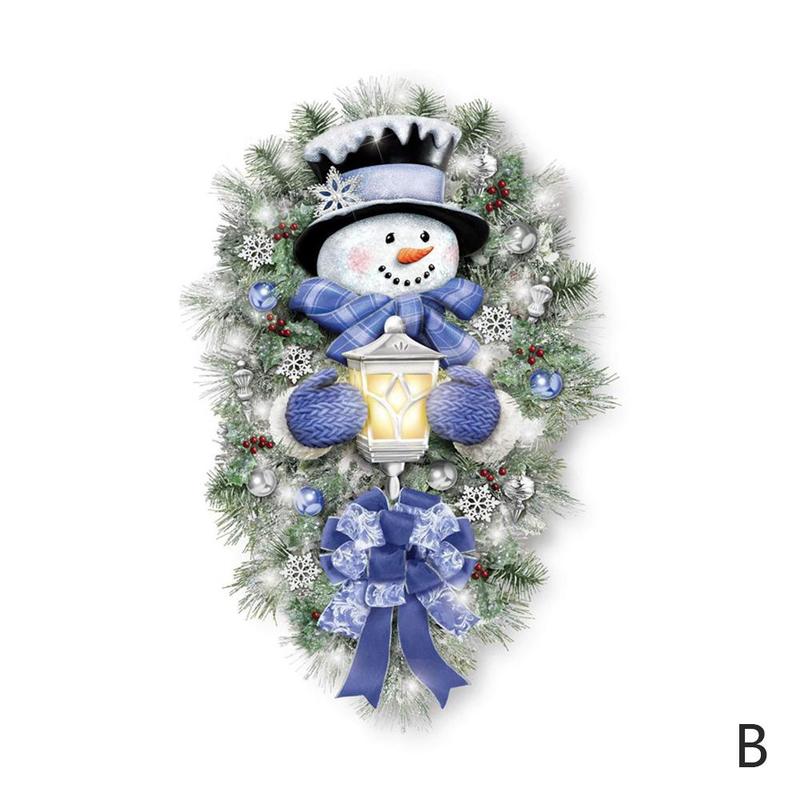 A Warm Winter Welcome Snowman Wreath Stickers Chri... – Grandado