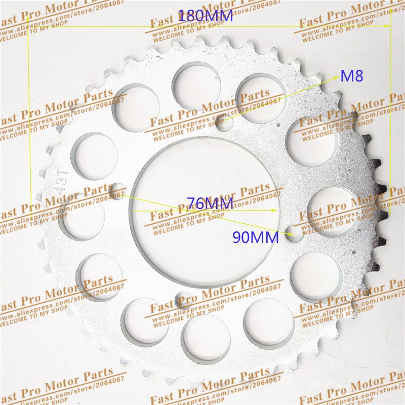 420 kæde baghjul 41 43 tand 76mm center hul til di... – Grandado