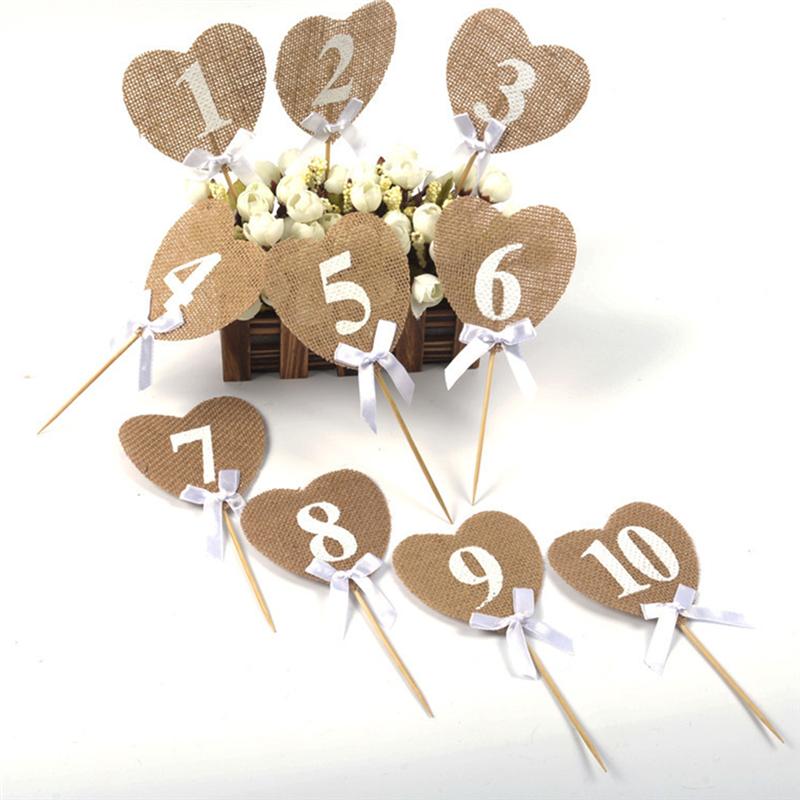 10PCS Number 1-10 Desk Marking Card Wedding Table ... – Grandado
