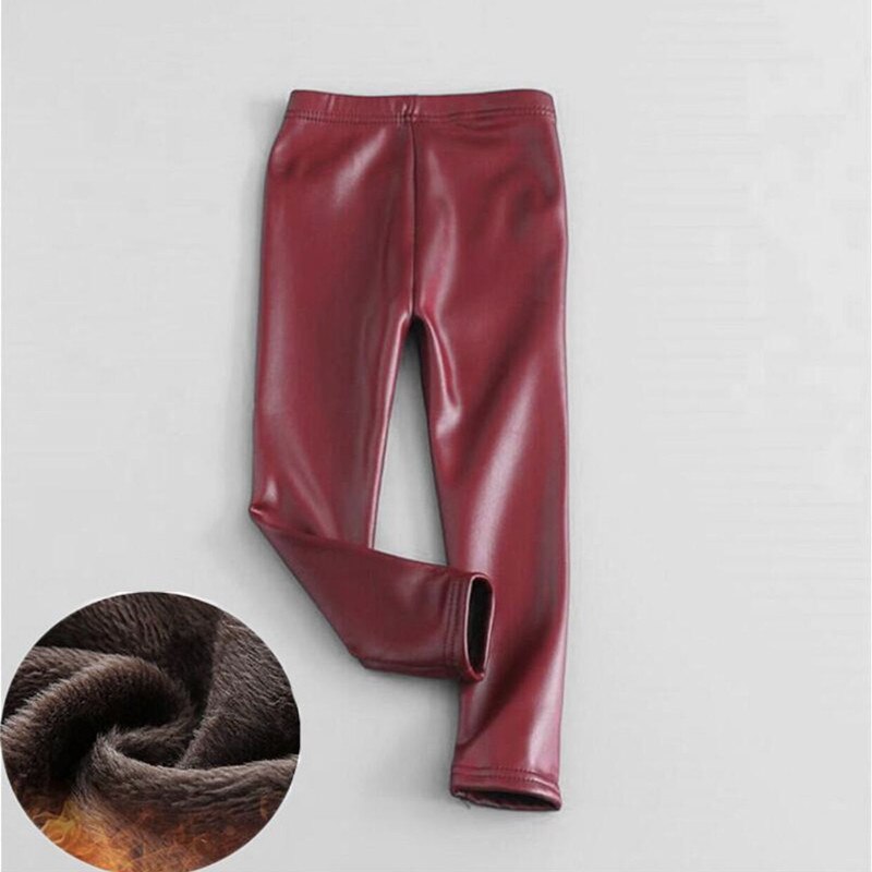 Faux Pu Leather Winter Warm Children Girls Legging... – Vicedeal