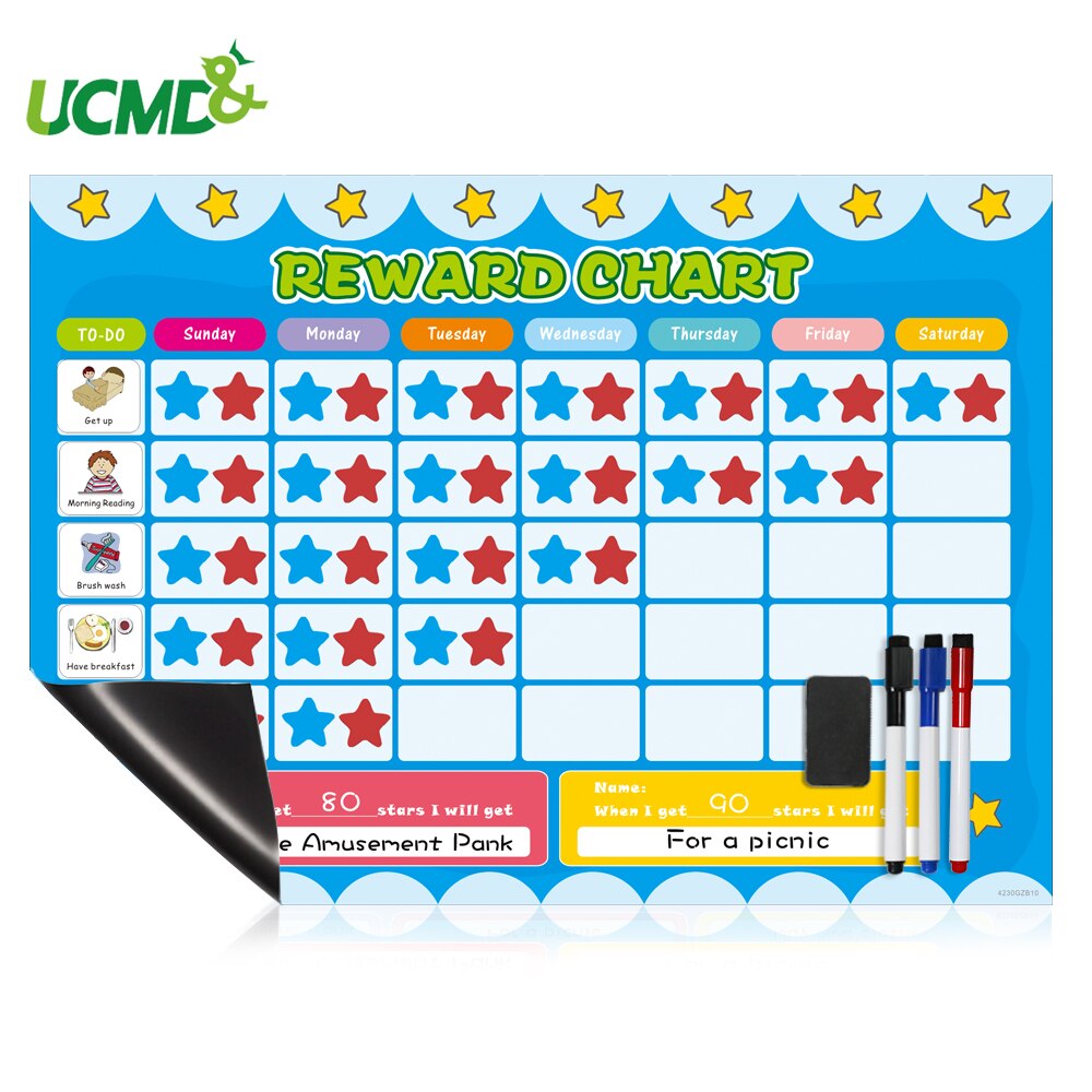 Magnetic Calendar Star Reward Chart Responsibility... – Grandado