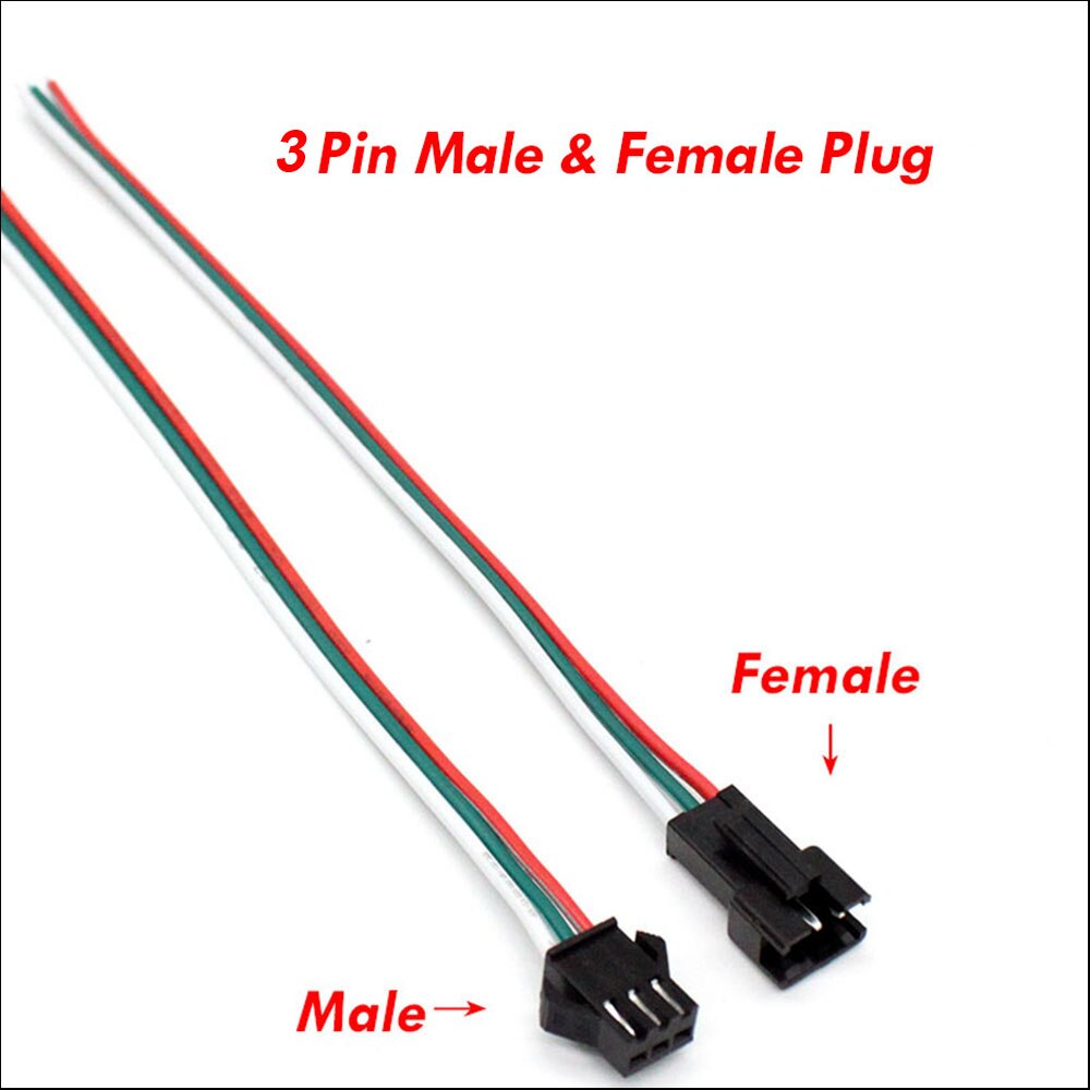 10 Pairs JST SM 3 Pin Connectors for WS2812B WS281... – Vicedeal