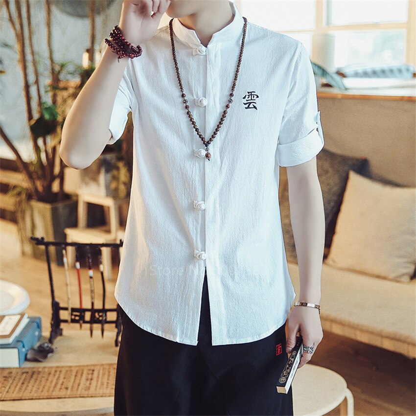 Man Chinese Tang Suit Retro Traditional Linen Plus... – Grandado