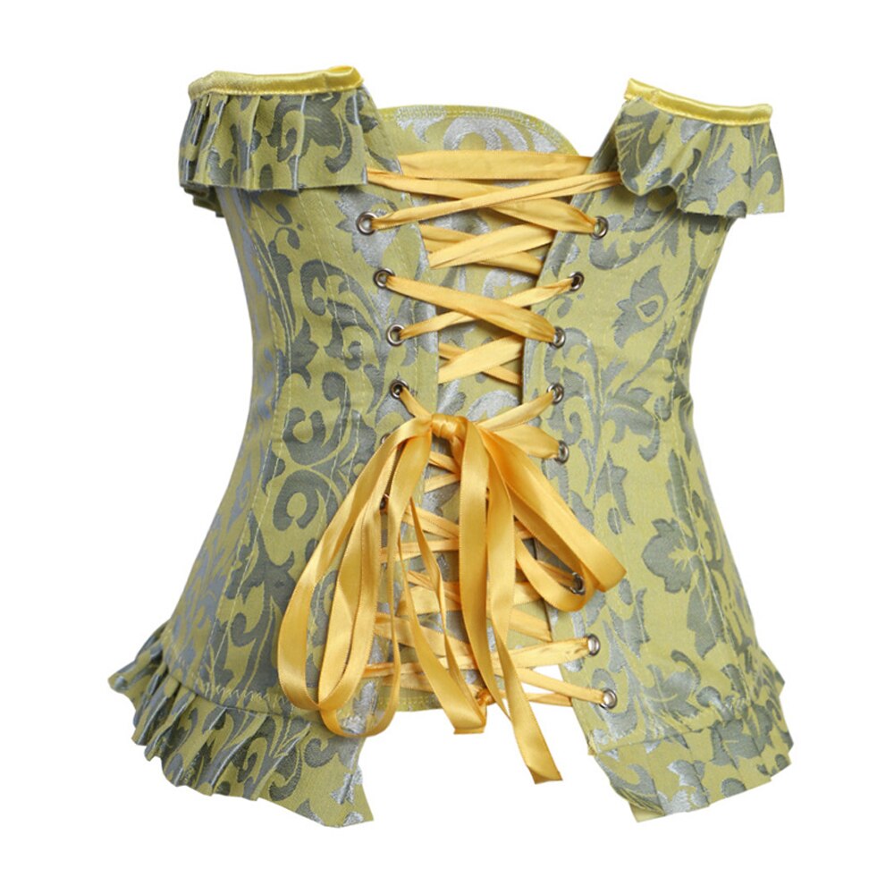 14 Spiral Steel Boned Lace up Underbust Green Flor... – Grandado