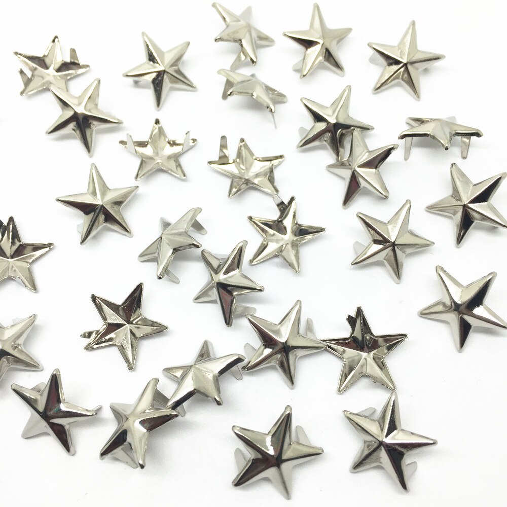 50pcs 15mm Silver Pyramid Spots Christmas Star Riv... – Grandado