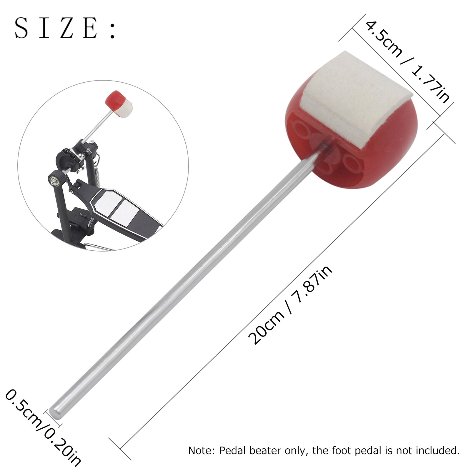 Universal Bass Drum Pedal Beater with High Density... – Vicedeal