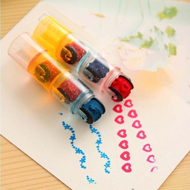 6 Pcs 2 Set Combination Stamps Pen Set Cycle Rolle... – Grandado