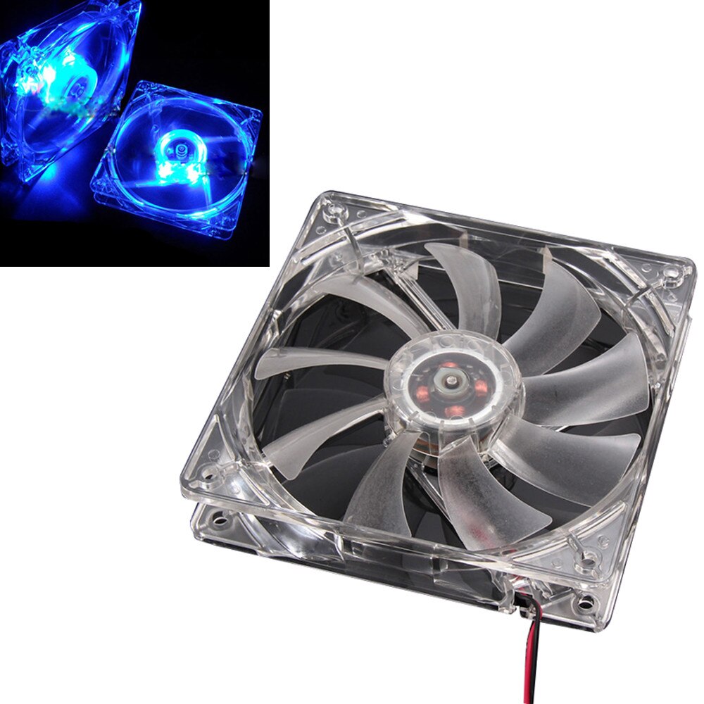 Blue Quad 4-LED Light Neon Clear 120mm PC Computer... – Vicedeal