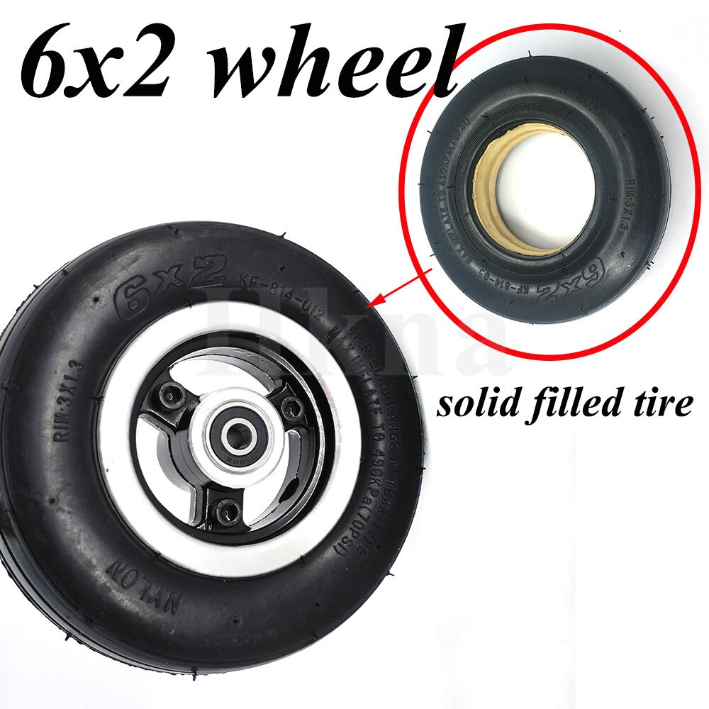 6 Inch Solid Wheel 6x2 Solid Tire Foam Filled Tyre... – Grandado