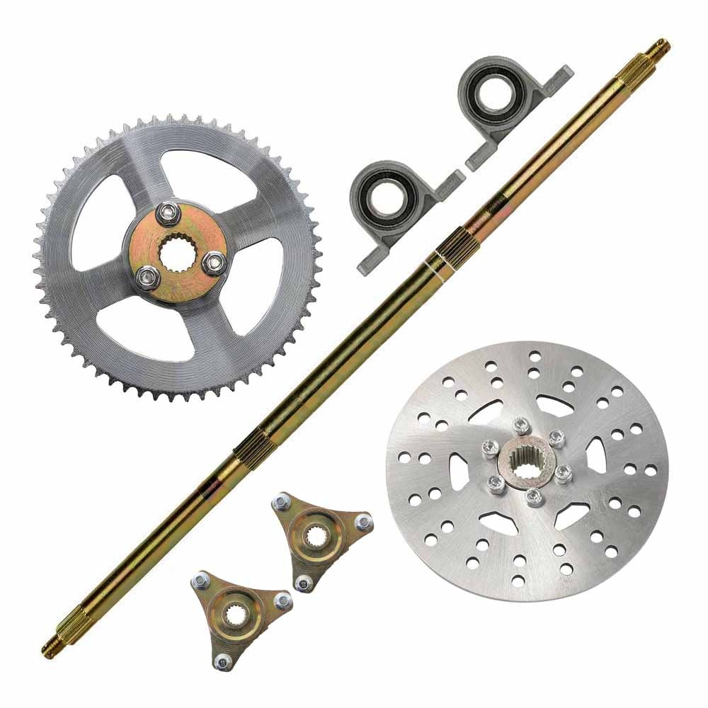 740mm Go Kart Rear Axle Assembly Kit Complete Whee... – Grandado