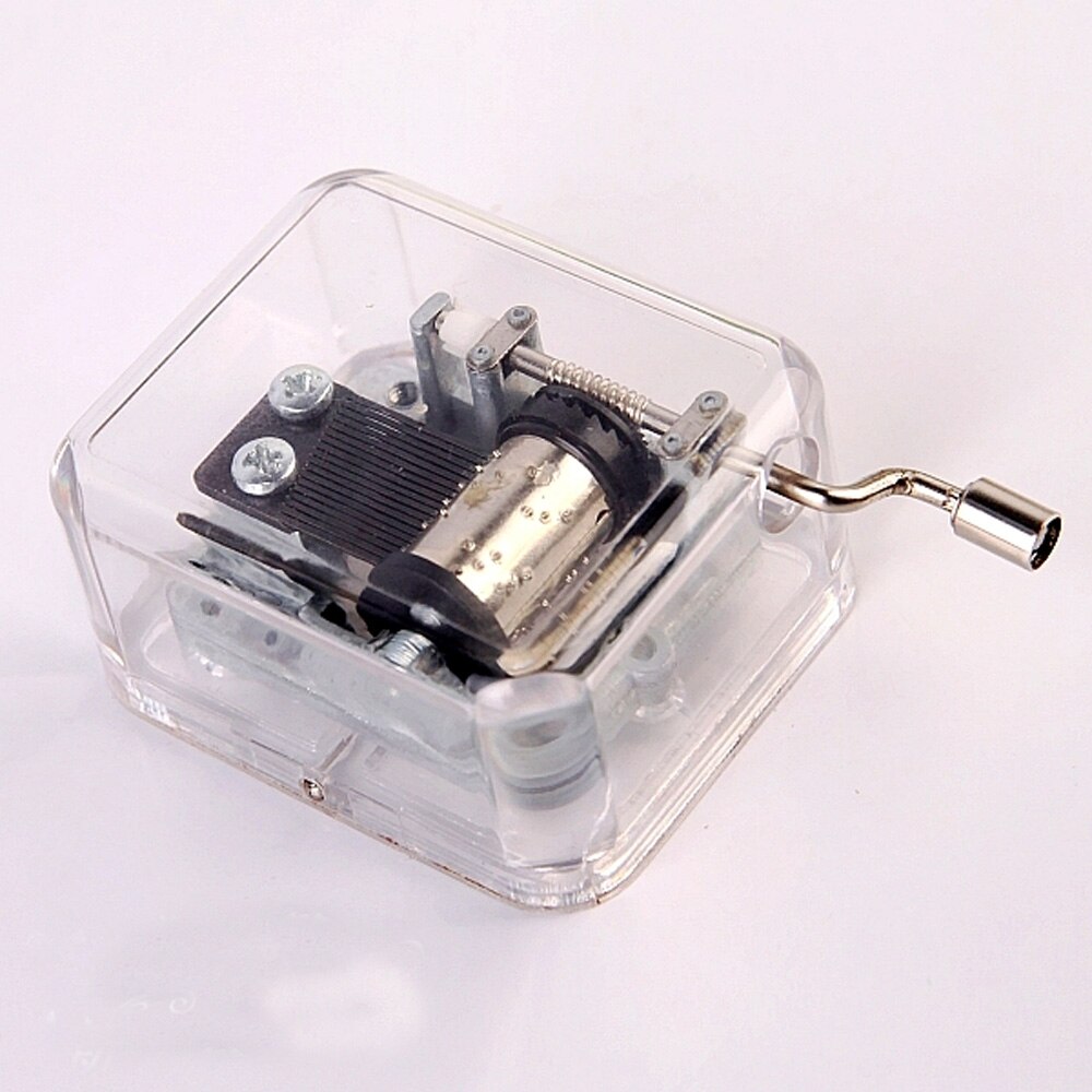 Plastic Handcrank 18 Note Music Box Silver Movemen... – Grandado