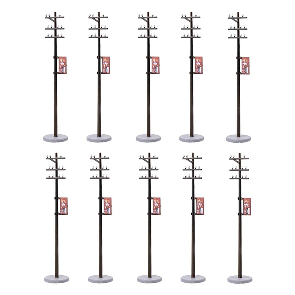 10Pc 1/87 Mini Electric Line Pole for Train Park S... – Grandado