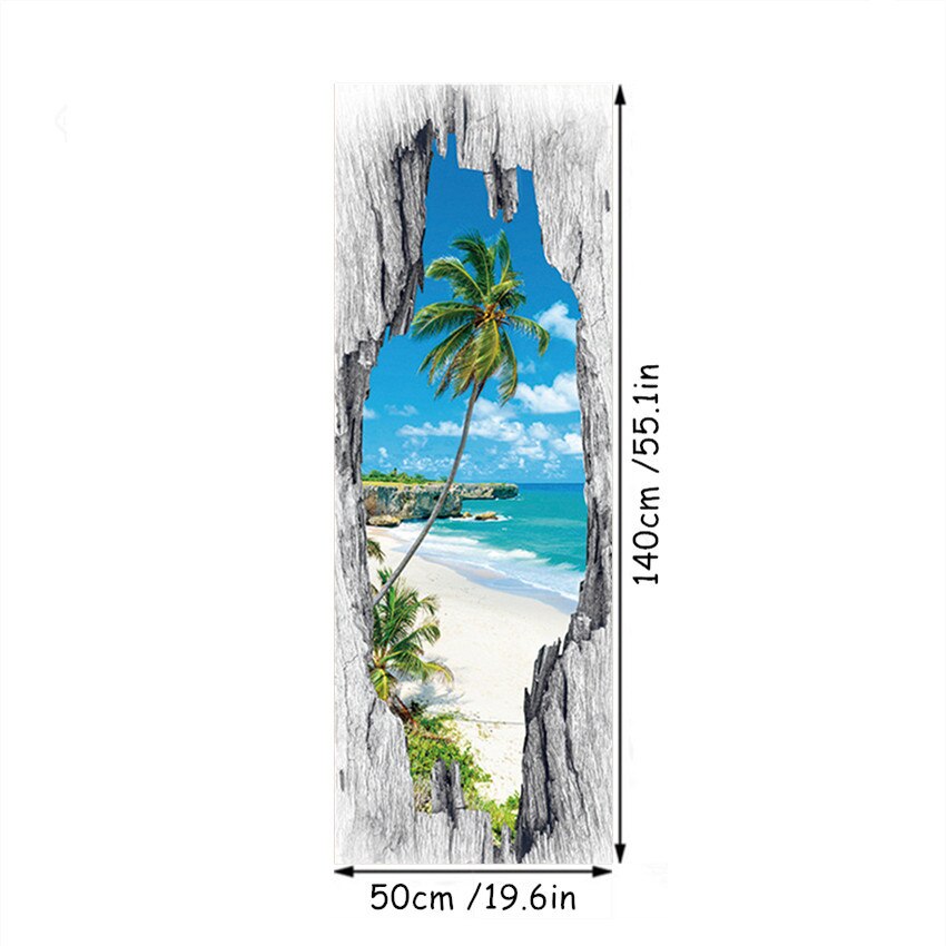 50*140cm door stickers park waterfall scenery 3d w... – Grandado