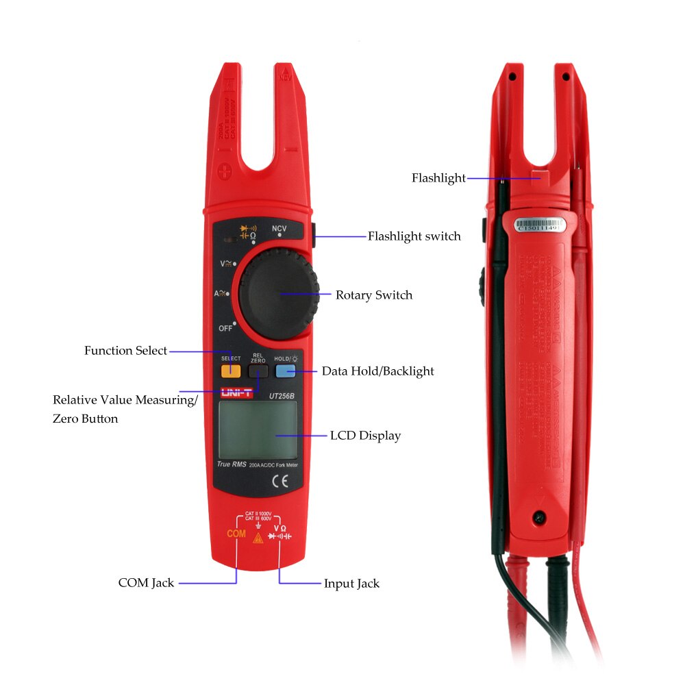 UT256B Portable Digital Clamp MeterTrue RMS AC/DC ... – Vicedeal