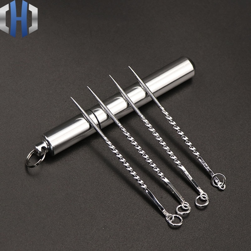 S990 Sterling Silver Toothpick Portable Carry Alum... – Grandado