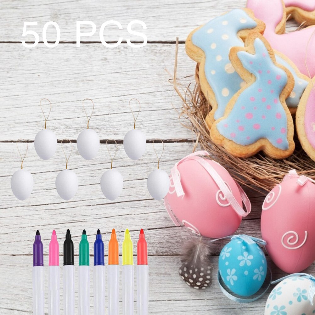 50pcs Easter Eggs + 8pcs DIY Painting Colorful Egg... – Grandado