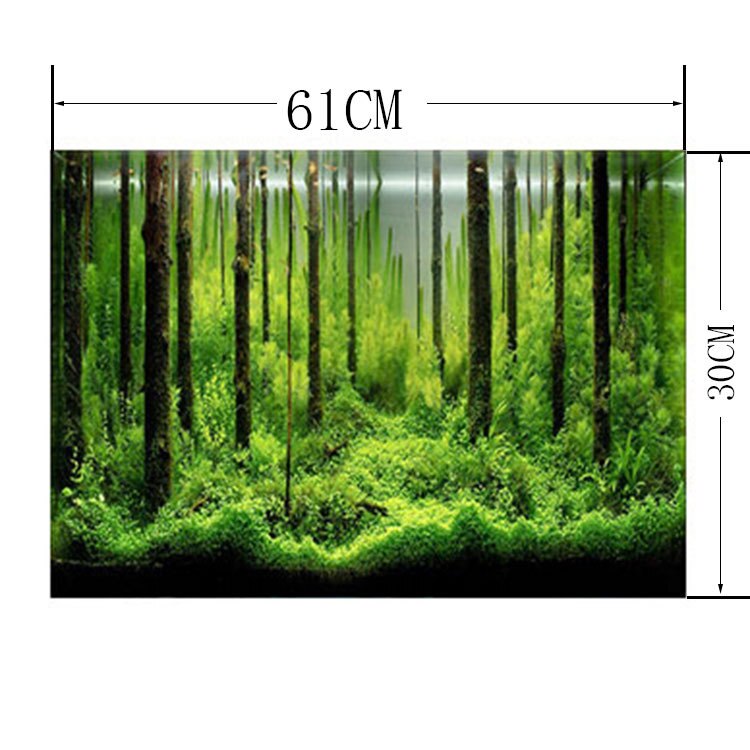 Aquarium Background Static Cling Green Tree Tropic... – Vicedeal