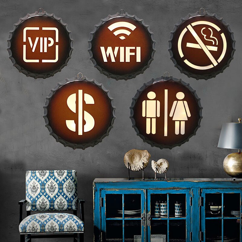 Vintage LED Neon Light Bottle Cap Advertising Sign... – Grandado