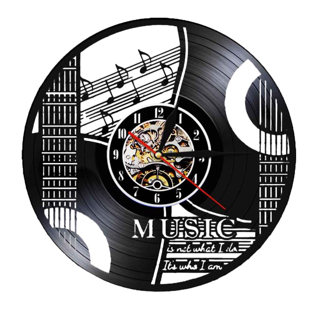 Vinyl Record Wall Clock Musical Note Instrument Wa... – Grandado