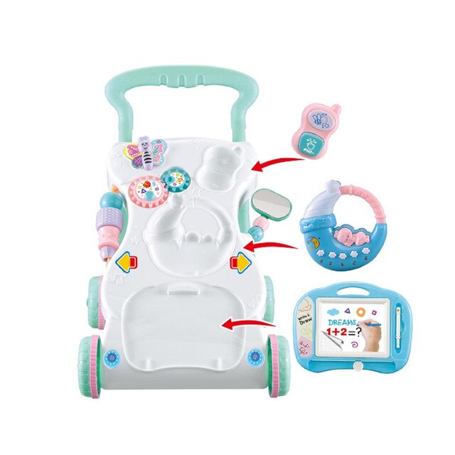 Baby Walker Toys Multifuctional Toddler Trolley Si... – Grandado