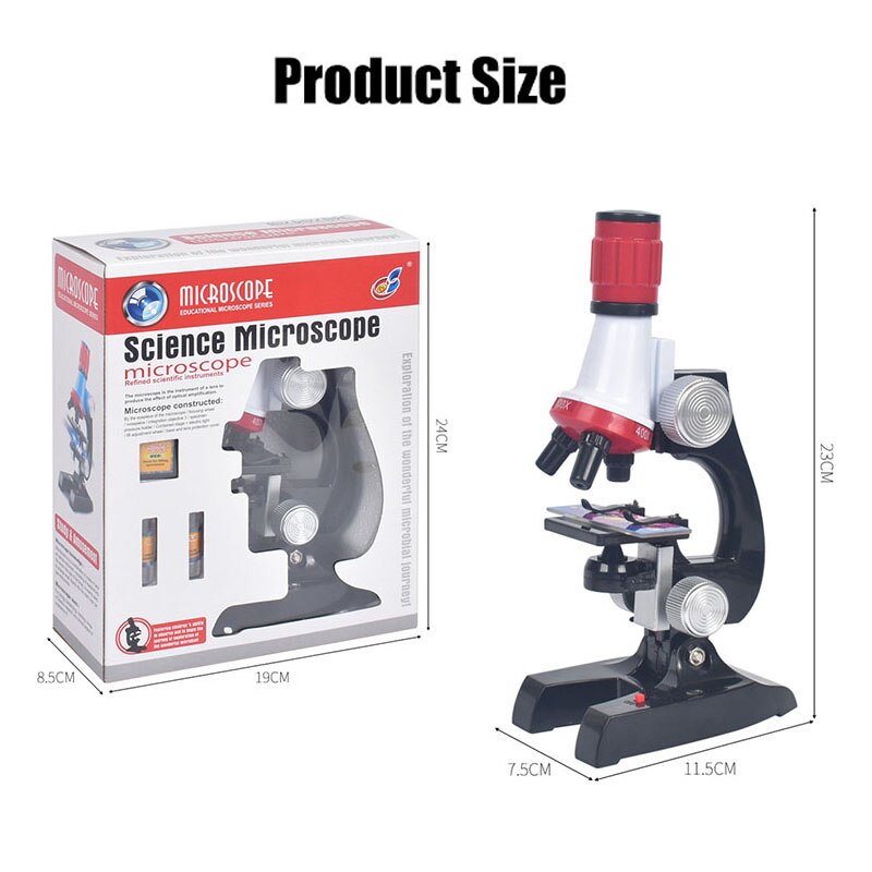 100X-400X-1200X Children's Microscope Kit Lab LED ... – Grandado