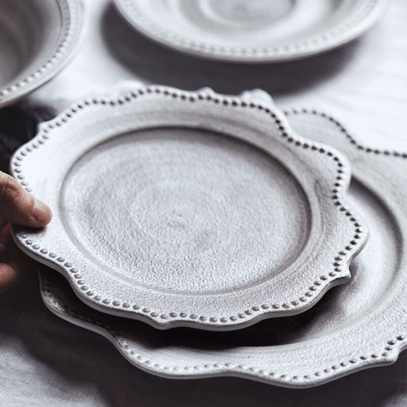 6.25inch Nordic retro embossed dish plate breakfas... – Grandado