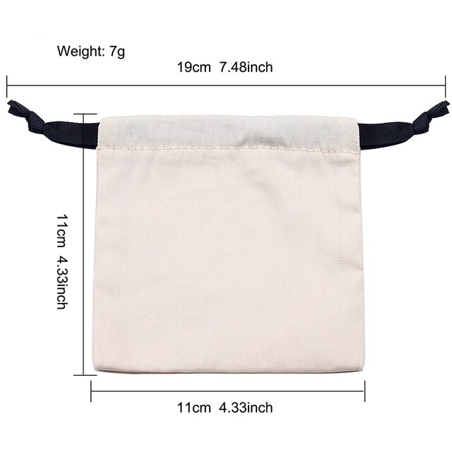 Grey flannel linen drawstring bag – Grandado