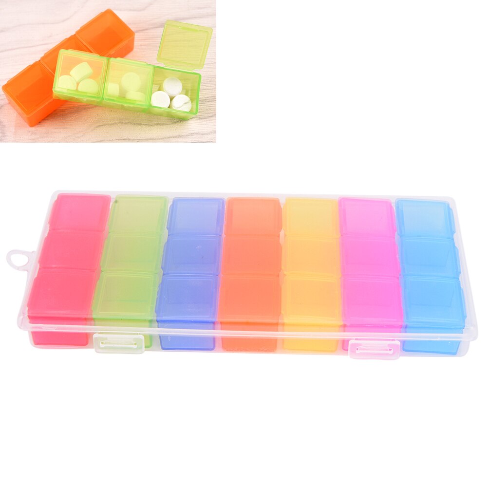 7 Day Pillbox Dispenser Organizer Case With 21 Com... – Grandado