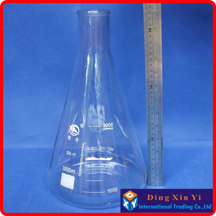 3000ml Glass Erlenmeyer Flask 3000ml glass conical... – Grandado