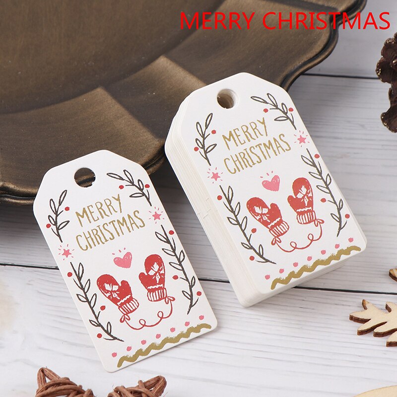 50 stk god jul diy tags etiketter indpakningspapir... – Grandado