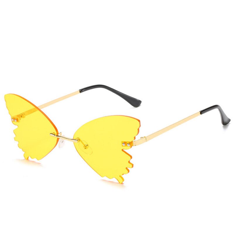 Butterfly Sunglasses Women Vintage Metal Rimless S... – Grandado