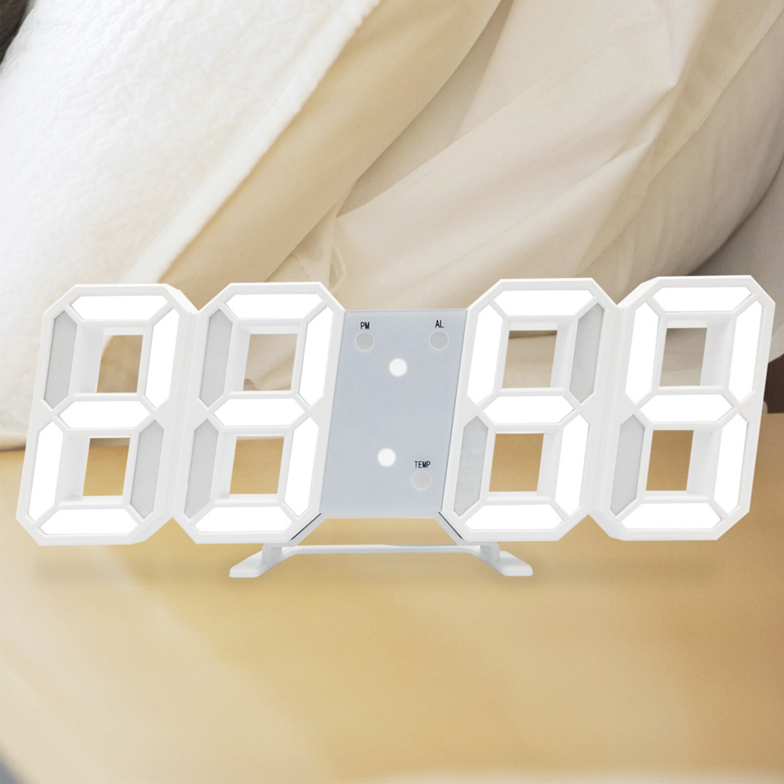 Digital Alarm Clock 3D LED Digital Wall Clock Time... – Vicedeal