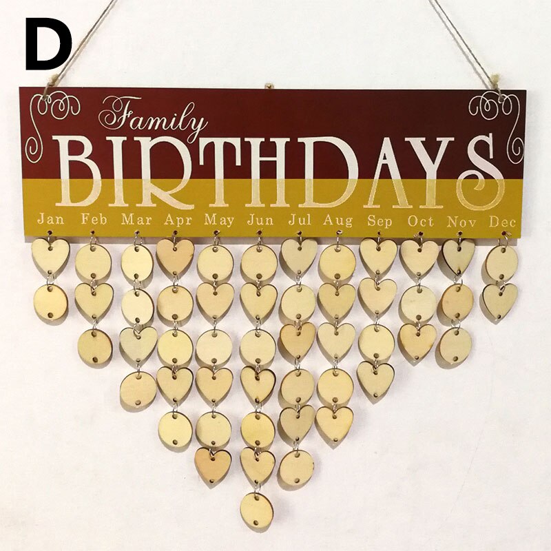 Wall Calendar Cake Happy Birthday Printed DIY Wood... – Vicedeal