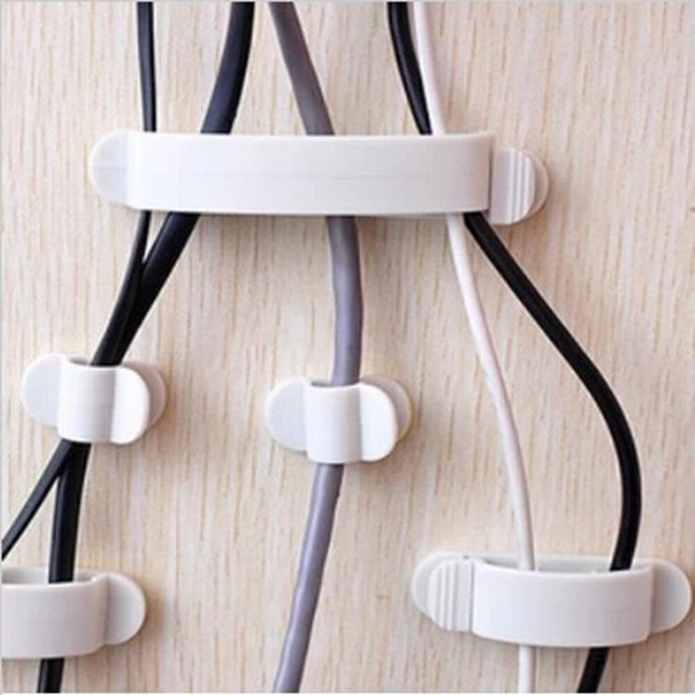 Portable 10Pcs/set White Cable Clips Desk USB Char... – Grandado