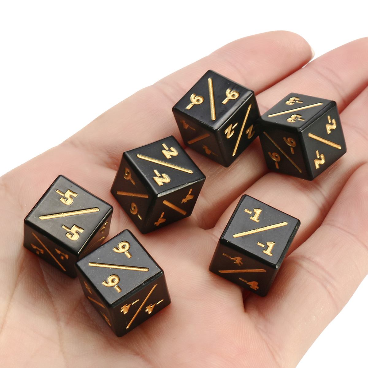 6pcs/Set Six-sided Counters +1/+1 Dice White Black... – Grandado