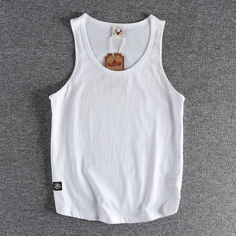 Camiseta americana sin mangas con cuello redondo p... – Grandado