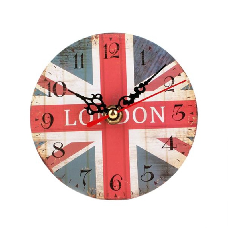 Wooden Retro England Wall Clock Vintage Classic Eu... – Grandado