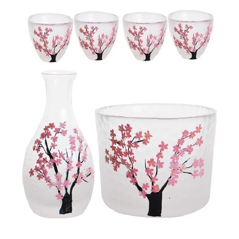 Japanse Sakura Sake Fles Kleine Wijn Glazen Fles P... – Grandado