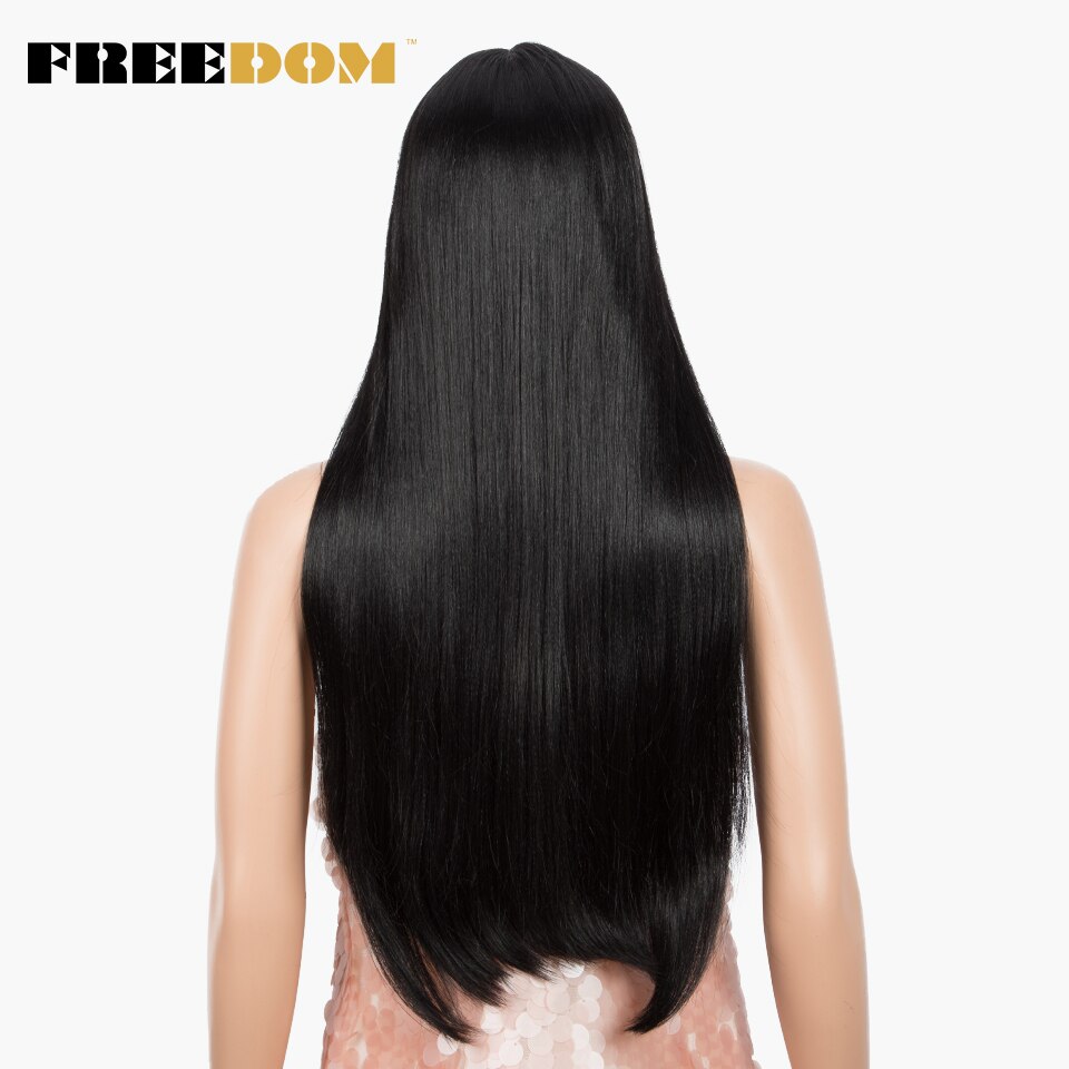 FREEDOM Long Straight Synthetic Lace Wigs For Blac... – Grandado