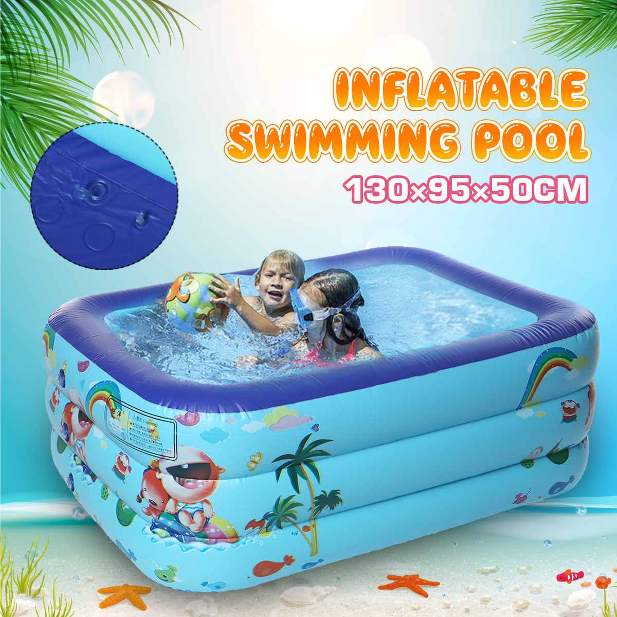 130X95X50Cm Opblaasbaar Zwembad Verdikte Familie P... – Grandado