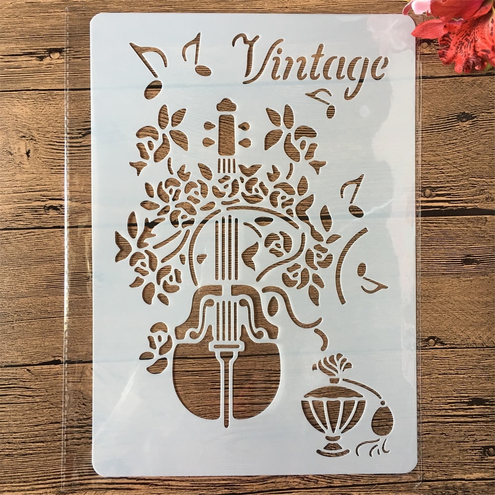 A4 Vintage Music Violin DIY Craft Layering Stencil... – Vicedeal