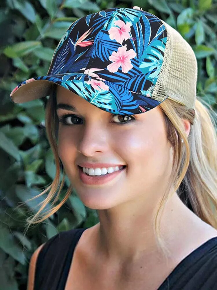 Summer Sun Hat For Women Man Rainforest Leaves Cro... – Grandado