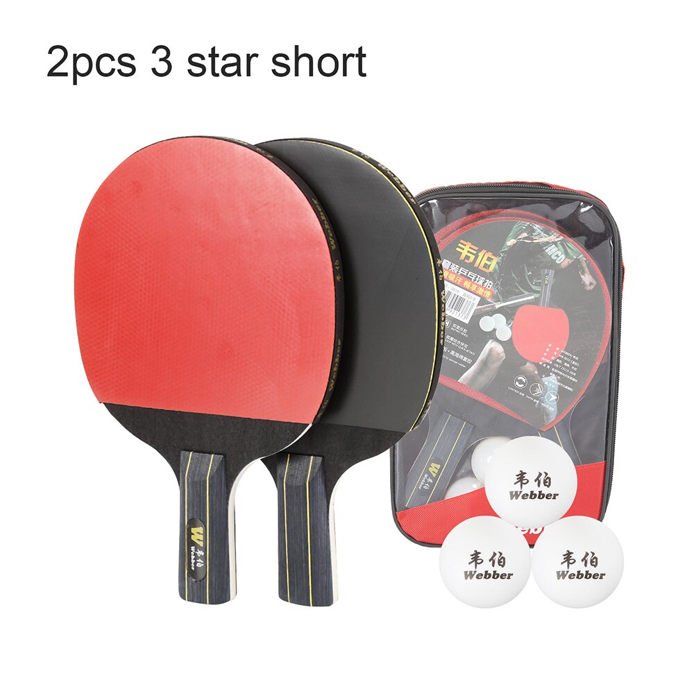 3 Star 2PCS Ping Pong Paddle Racket Long Short Han... – Grandado