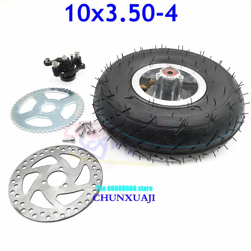 10x3.50-4 Tire with 4 Inch Rim Brake Disc Sprocket... – Grandado