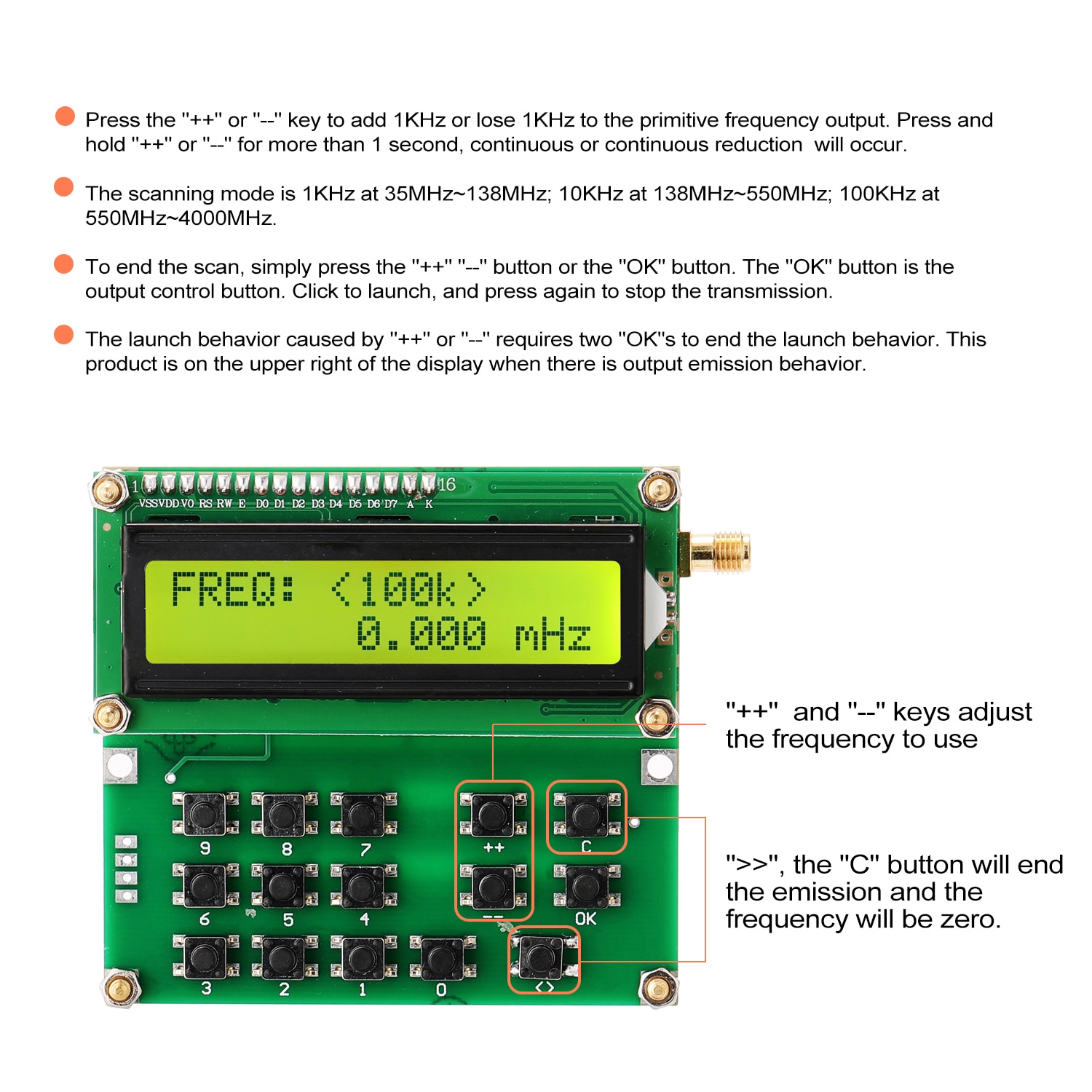 ADF4351 Digital LCD Display Signal Generator Synth... – Grandado
