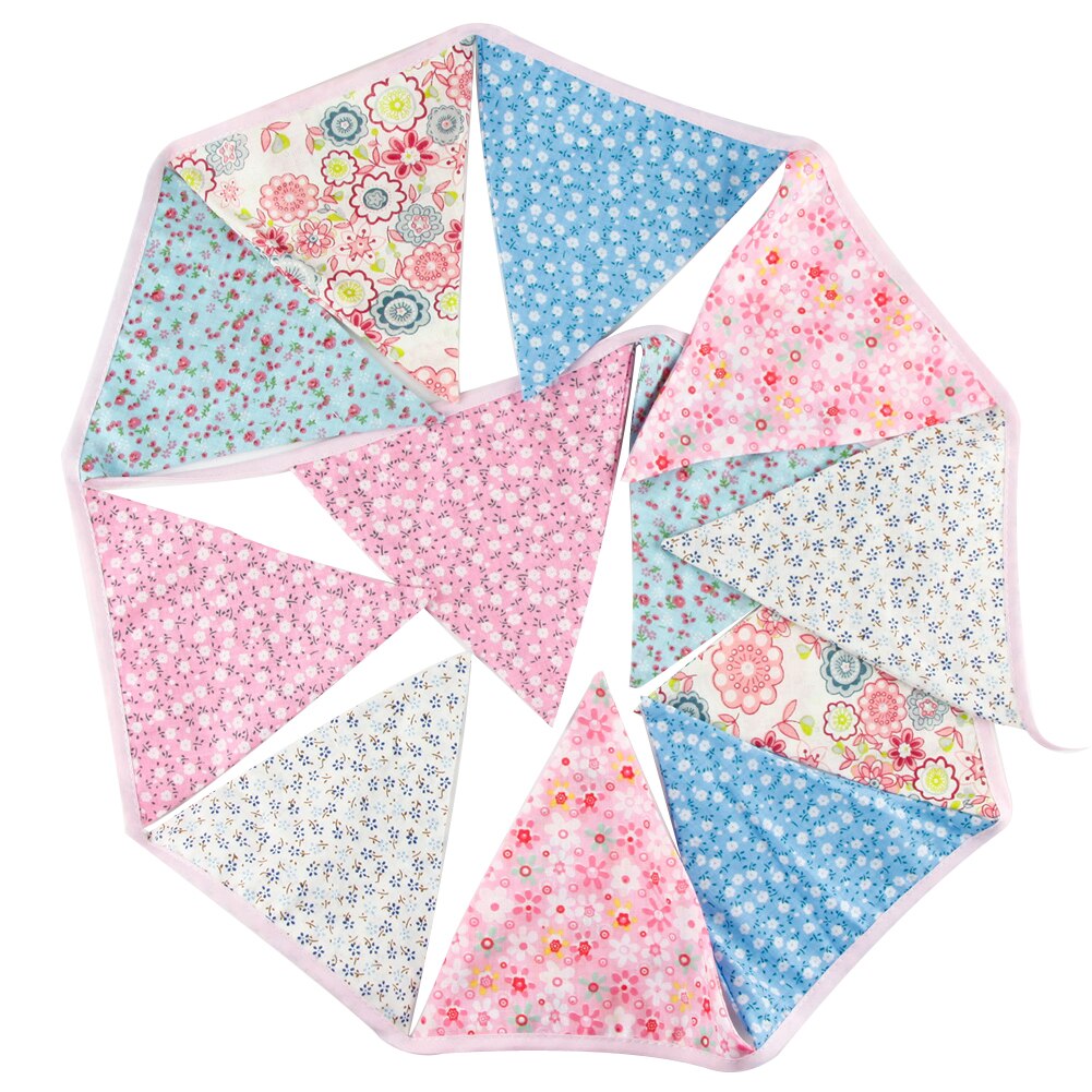 12 Flags 3.2m Pennant Cotton Bunting Banner Flags ... – Grandado