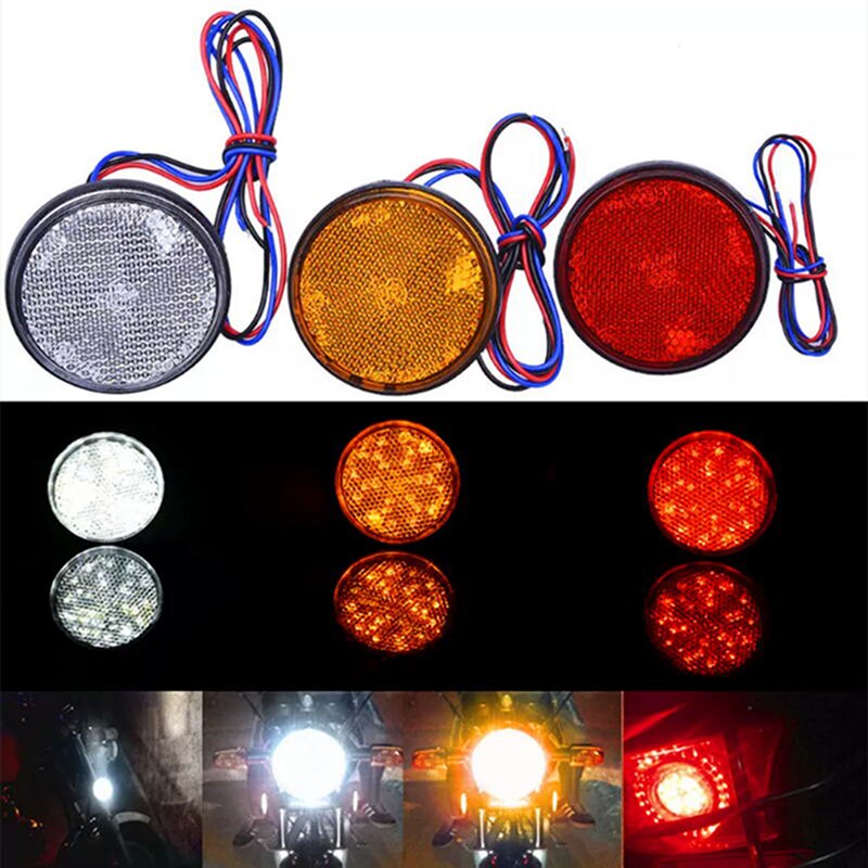 1 Pcs Motorcycle Led Reflector Ronde 24 Led Brake ... – Grandado