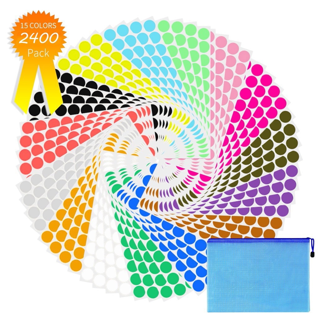 60Pcs 15 Colors Circular Stickers Simple And Conve... – Vicedeal
