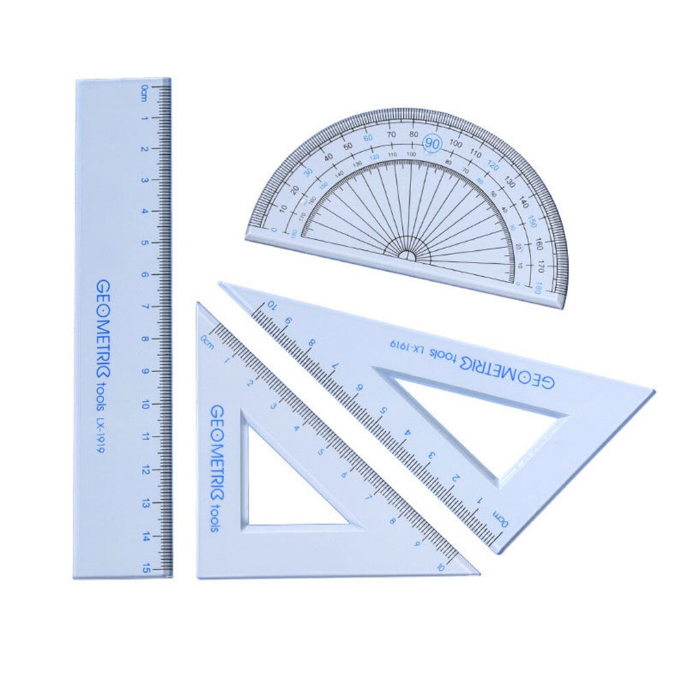 4pcs/set Protractor + Ruler students Drawing Measu... – Vicedeal